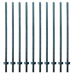 ARIFARO Fence Posts 7 Feet Sturdy Duty Metal Fence Post, Pack of 10, No Dig Garden U Post for Wire Fencing Steel Post for Yard, Outdoor Wire