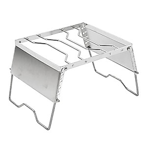 Mini Portable Outdoor Folding Campfire Grill, Foldable Stainless Steel Barbecue Grill Grate, with Wind Screen for Garden