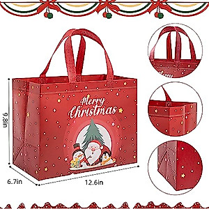 STYPOP Christmas Gift Bags 16 Pack Large Christmas Bags for Presents Reusable Christmas Party Bags Xmas Totes with Classic Designs - Perfect for Gifts,Decorations, And Parties