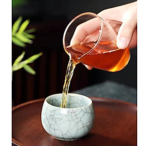 MQjzsh, Jianzhan, Japanese-style teacups, tea sets, ceramic teacups, four-piece set of handmade ice-cracked teacups