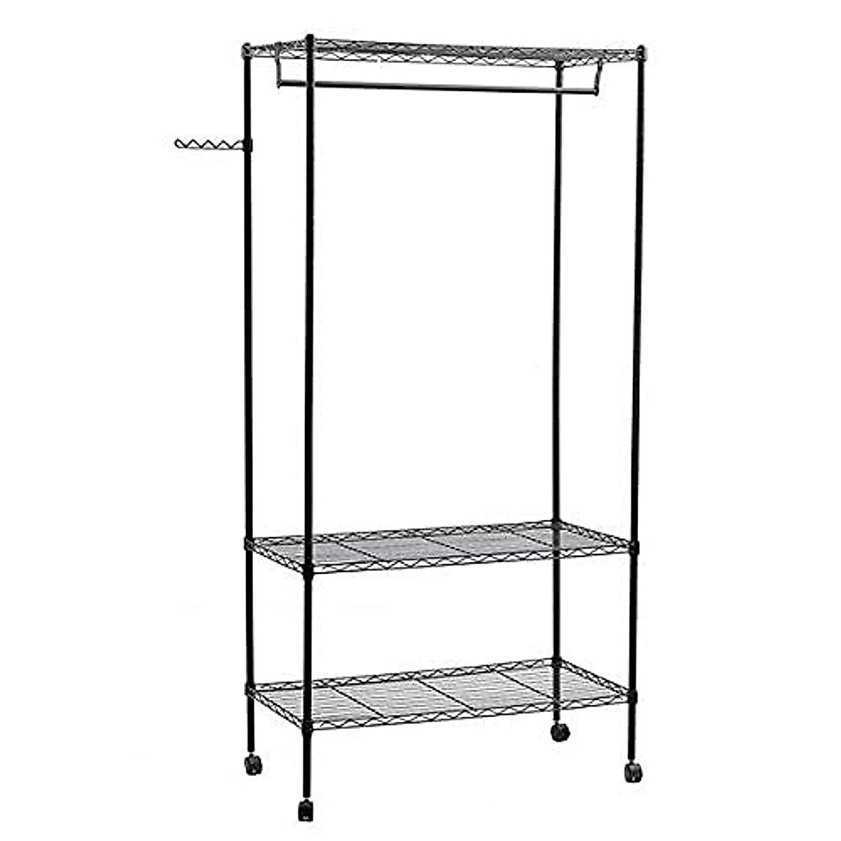 3-Tier Closet Organizer Metal Garment Rack Portable Clothes Hanger Home Shelf