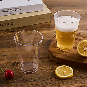 JOLLY CHEF 16 oz Clear Disposable Plastic Cups, 100 Pack Clear Plastic Cups Tumblers, Heavy-duty Disposable Cups for Halloween, Christmas, and Thanksgiving Parties