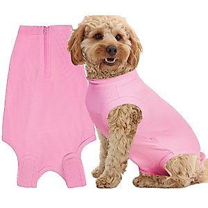 Wabdhaly Dog Surgery Recovery Suit for Female Spay,Puppy Surgical Recovery Zip Up Suit,Anti-Licking Bodysuit for Abdominal Wounds,Cone Alternative Recovery Blank Suit for Dogs