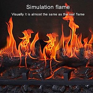 VOMKR Large Electric Stove Fires Freestanding, 1400W Electric Fireplace Heater with Wooden LED Light for Overheating Protection, Red (Color : Red)