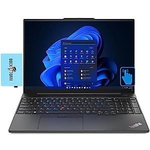 Lenovo Thinkpad E16 Gen 1 16.0" Touchscreen IPS WUXGA Display Laptop (Inteli5-1335U 10-Core, 16GB RAM, 1TB PCIe SSD, Intel UHD, WiFi 6, Backlit KYB, FP Reader, 2 Thunderbolt 4, Win 10 Pro) w/Hub
