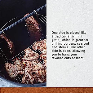 Pit Barrel Cooker Original, Chrome Plated Durable Steel Grill Grate | Hinged Grate Barrel Smoker Accessory | Hang Meat and Grill Vegetables Simultaneously | 18.5 Inches