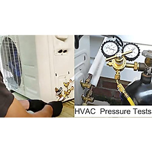 Nitrogen Regulator 0-600PSI CGA580 Inlet, 1/4-Inch Male Flare Outlet Connection, Heavy-Duty Handle, Self-reseating Relief Valve, Nitrogen Regulator Hvac, Helium Regulator, by NAKAO