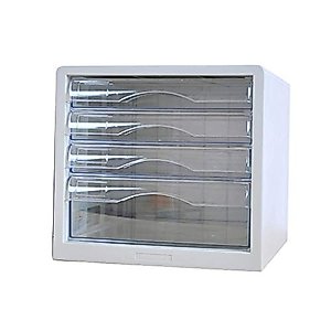 BaRdzo Document Organizer - Half Transparent Vertical File Cabinet 4 Drawer Index Function Flat Drawer (Color : E)