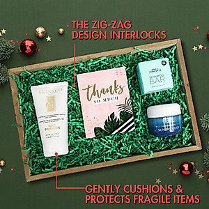 MagicWater Supply Crinkle Cut Paper Shred Filler (2 LB) for Gift Wrapping & Basket Filling - Green