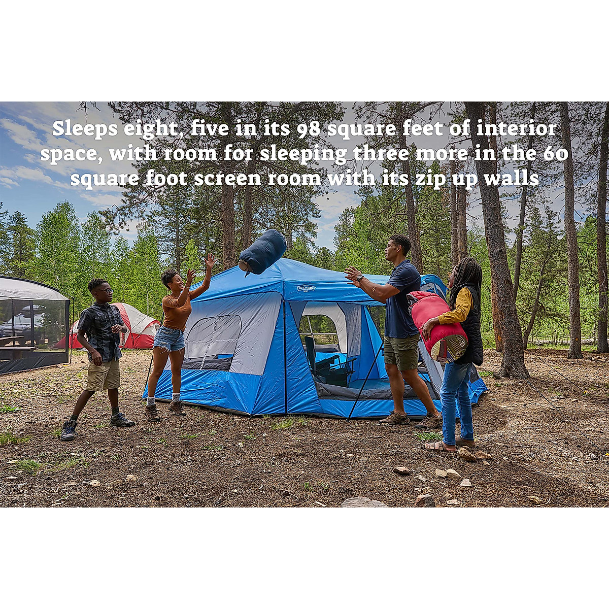 Wenzel 8 Person Klondike Tent, Blue