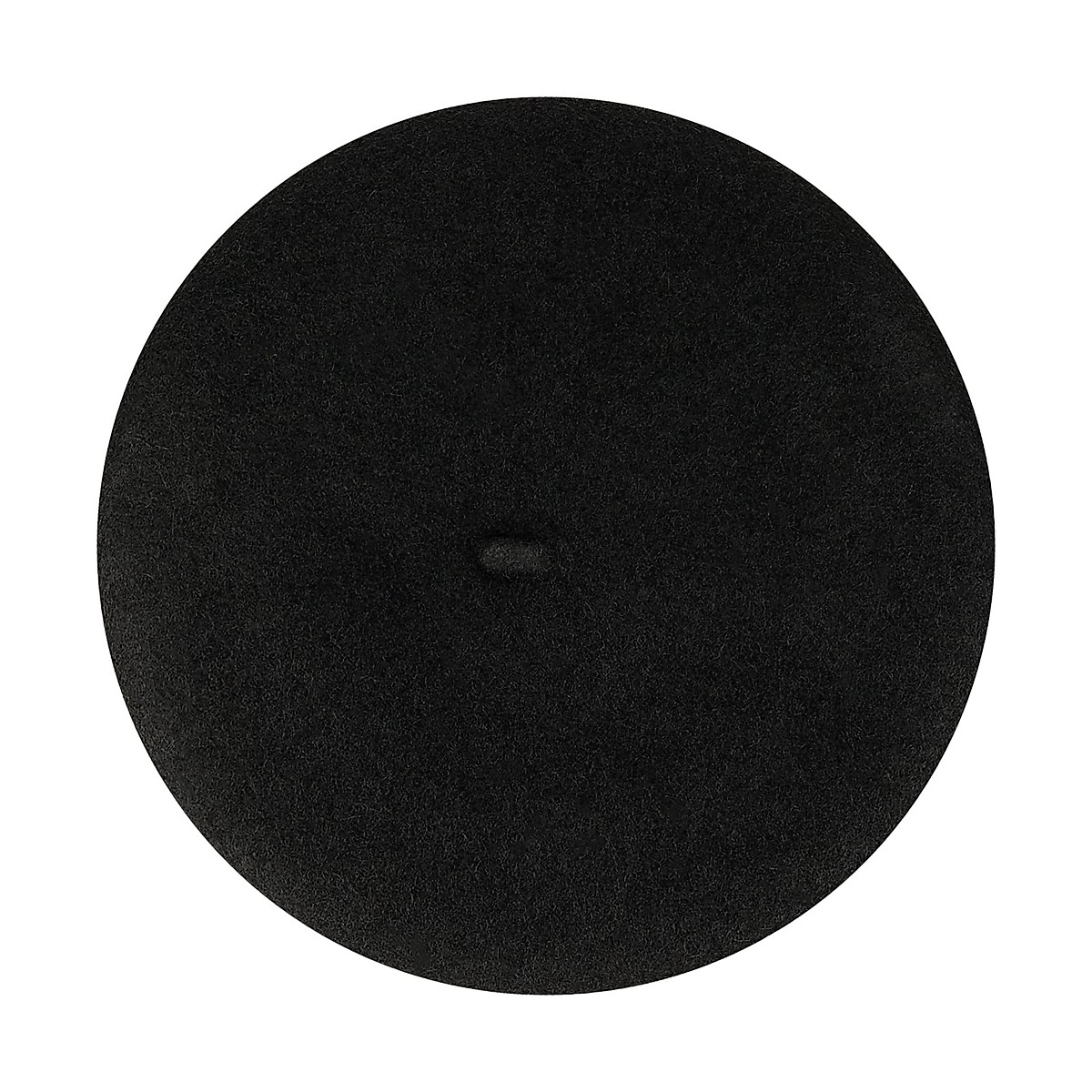 Gllutt Beret Hat Artist French Style Warm Thick 90% Wool Solid Color for Women (Black)