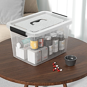 Ziglous 10 Quart Clear Plastic Storage Boxes with Handle, 4-Pack Clear Plastic Storage Bins with Lids