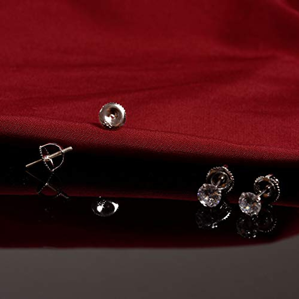 2 Pairs 18k Gold Plated Earring Screw Backs Replacement Sterling Silver Screw On Earring Backs for Diamond Studs, Hypoallergenic Secure Locking Earring Backs for Kid White Gold 6mm