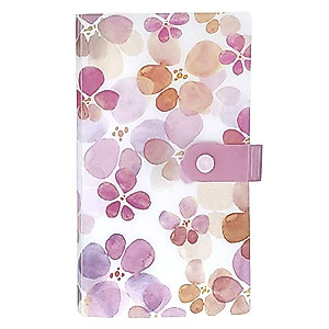 ROPAKED Beautiful Jewelry Storage Book with Pockets 120 Slots and 60 Pcs Clear Small Plastic Bags Ring Earring Organizer Book Card Holder Travel Pouch for Jewelry (Flower)