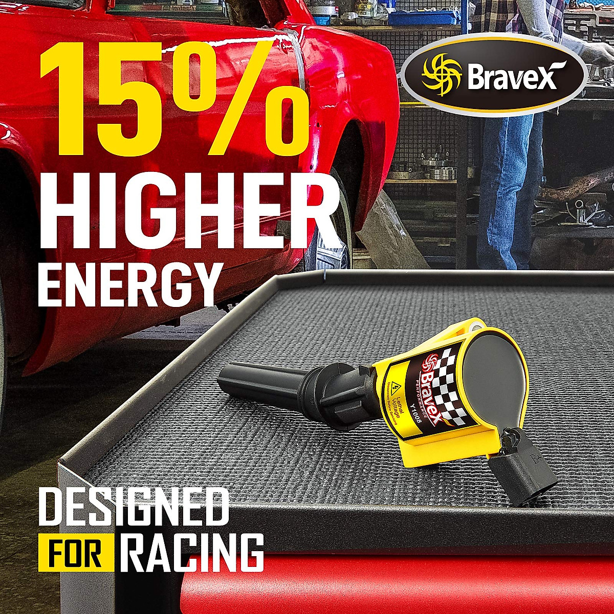 High Performance Ignition Coil 8 Pack -Upgrade 15% More Energy For Ford F-150 F-250 F-350 4.6L 5.4L V8 CROWN VICTORIA EXPEDITION MUSTANG LINCOLN MERCURY Compatible & DG508 DG457 DG472 DG491 (YELLOW)