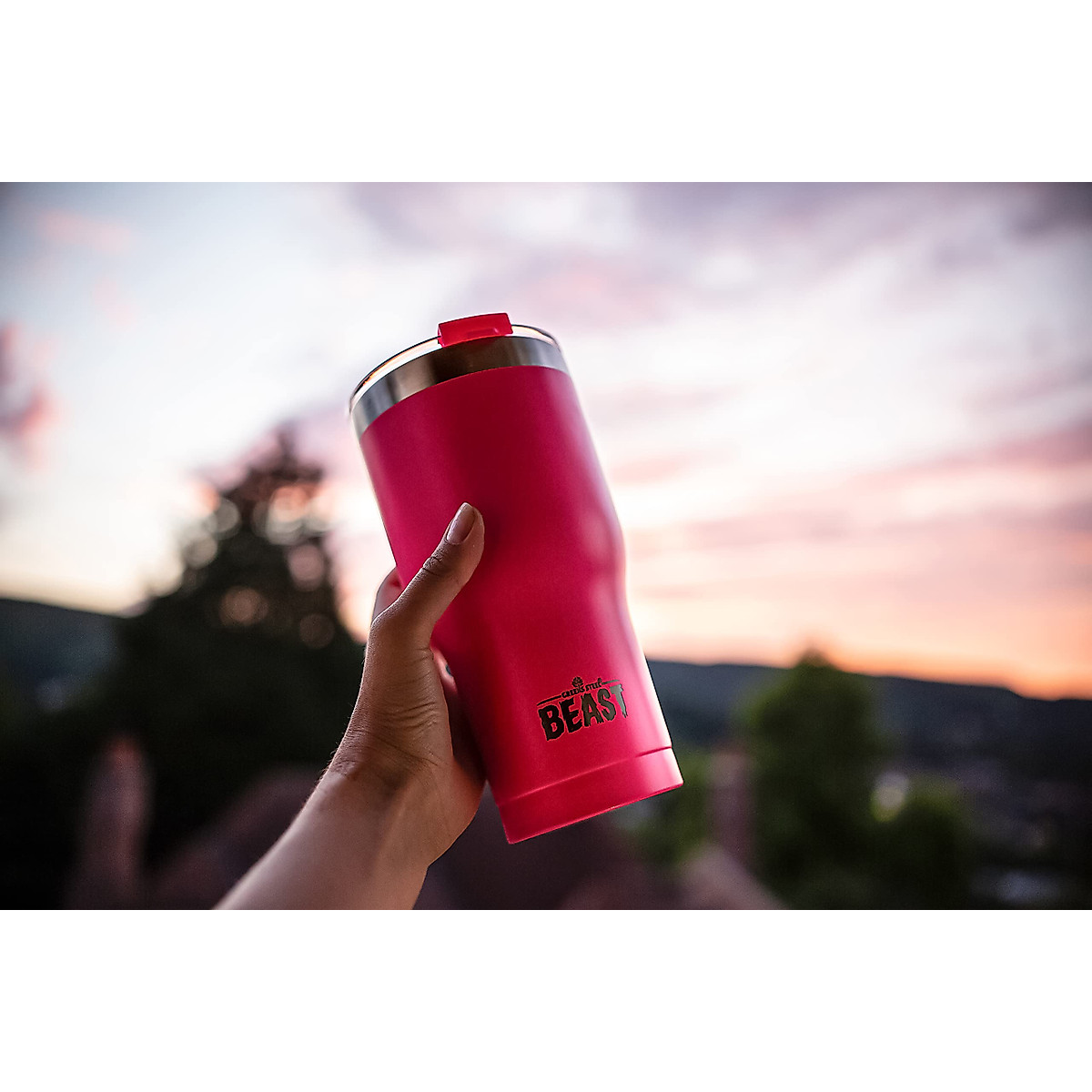 Beast 30 oz Tumbler Stainless Steel Vacuum Insulated Coffee Ice Cup Double Wall Travel Flask (Cupcake Pink)