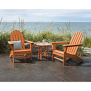 POLYWOOD Vineyard 3-Piece Adirondack Chair Set with Side Table, Mahogany