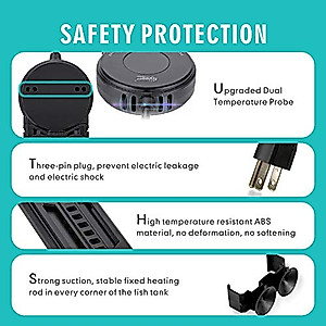 hygger 800W Aquarium Heater, Submersible Fish Tank Water Heater with External Color LED Digital Temperature Controller, Fast Heating for 120-180 Gallon