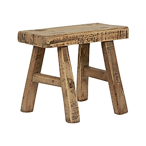 Artissance 11" W Rectangular Natural Wood Vintage Mini Stool (AM83740140 - Size and Finish may vary)