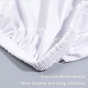 CUXWEOT Red Christmas Cute Candy Cane Chair Cover Stretch Removable Washable Dining Chair Anti-dust Seat Slipcover for Party Kitchen Protector (Set of 6)