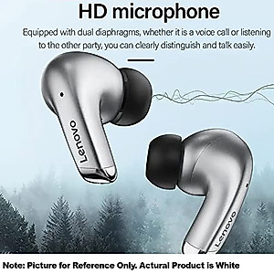 Lenovo Bluetooth Headphones Wireless Earbuds Thinkplus LivePods LP5 V5.0, Handsfree WaterProof Headphone 12Hrs Battery life with Charging Case Ergonomic Design Snug fit earbud Noise Reduction- White