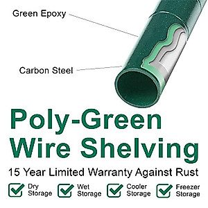 Nexel Wire Shelving, Green Epoxy, 60" W X 24" D X 74" H