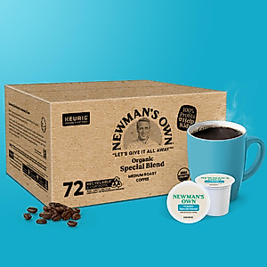 Newman's Own Organics Special Blend, Single-Serve Keurig K-Cup Pods, Medium Roast Coffee, 12 Count (Pack of 6) (5000053615)
