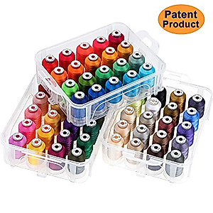 New brothread 60 Brother Colors 500m Each Embroidery Machine Thread with Clear Plastic Storage Box for Embroidery Sewing Machine
