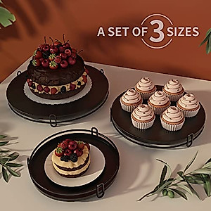 Vivevol Cupcake Stand, 3-Piece Cake Stands Set, Cake Plate Dessert Candy Display Plate Dessert Stand, 8”-10”-12” (Black)