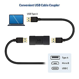 Cable Matters 2-Pack USB 3.0 Coupler USB Female to Female Adapter Gender Changer