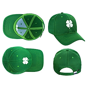 Ireland Irish 4 Leaf Clover St. Patrick's Day Hat for Men Women Embroidery Shamrock Baseball Cap Hat
