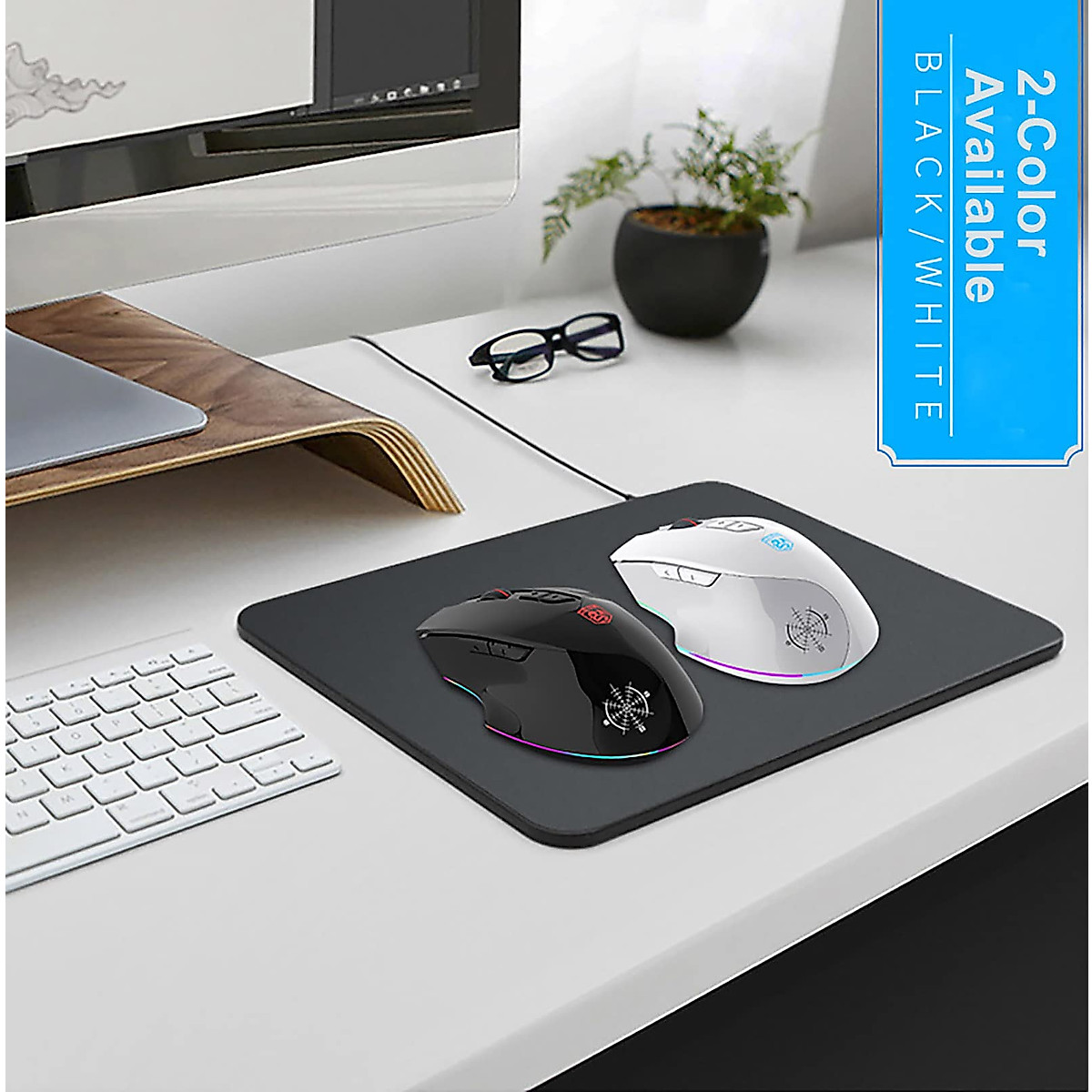 Rechargeable Gaming Keyboard Mouse Combo,2.4G Wireless Backlit Mechanical Feeling Ergonomic Keyboards with Optical Mice Set for Computer Game (Black)