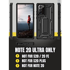 ArmadilloTek Vanguard Compatible with Samsung Galaxy Note 20 Ultra 5G Case (2020 Release) Military Grade Full-Body Rugged with Built-in Kickstand [Screenless Version] - Black
