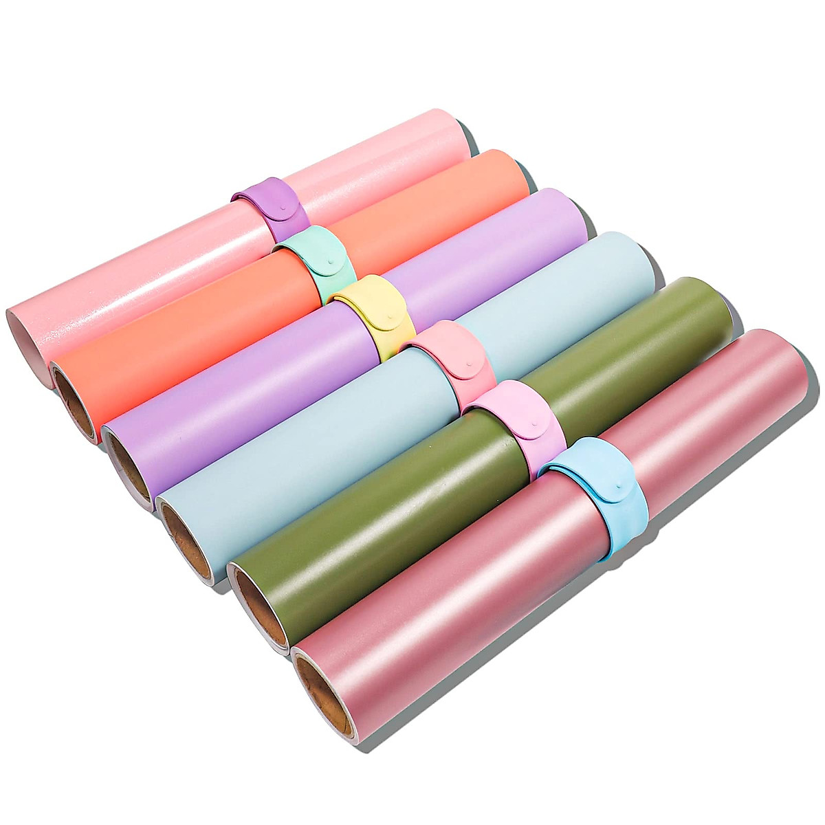 VINYL FROG 12 Pcs Rainbow Silicone Slap Bracelets, 6 Colors Slap Bracelet Wristbands Soft and Safe for School Party DIY Painting Favors Craft Project, 8.5 Inch x 1 Inch