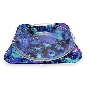 Galaxy Microwave Plate Holder - Blue, Purple and Aqua Night Sky Cotton Fabric Cozy