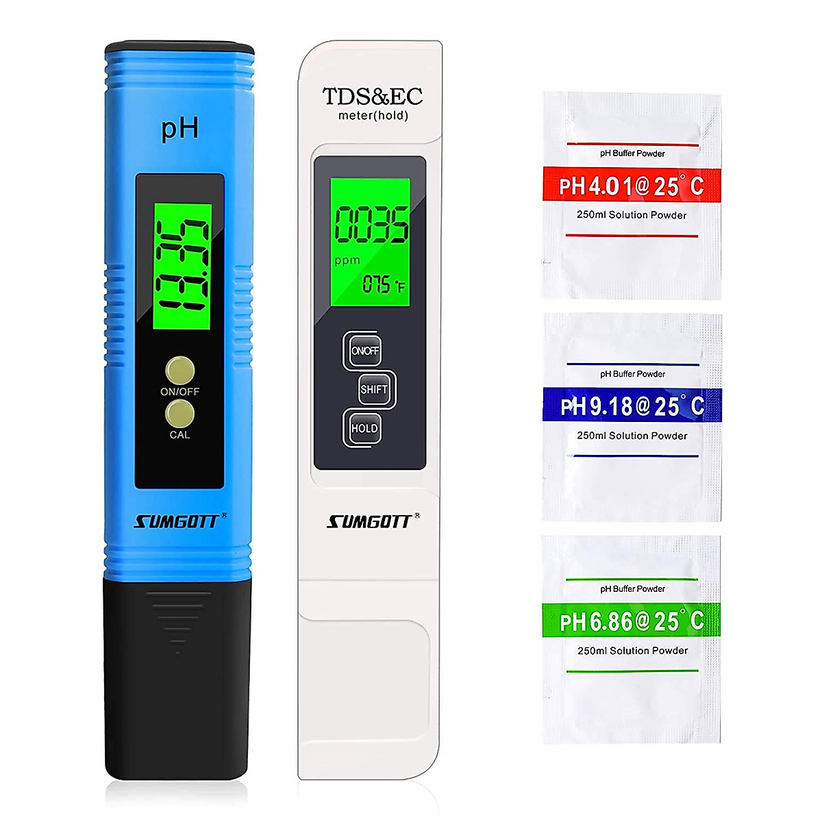 PH Meter Digital TDS Meter EC & Temperature Test Meter 4 in 1 Set, 0.01 High Accuracy PH Tester Pen Water Quality Tester for Household Drinking, Pool and Aquarium
