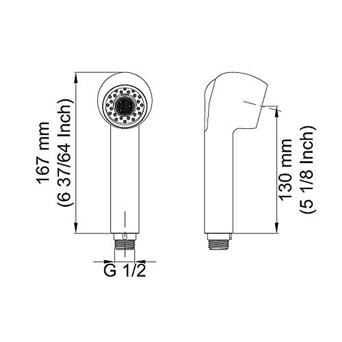 Beelee Kitchen Replacement Sprayer, Pull Out Spray Head for Kitchen Sink Pull-Down Faucet G 1/2 Straight Thread 2-Function Stream Aerated Flow Brushed Nickel,F103-SP