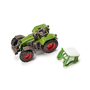 Siku 1605, Fendt Tractor with Krampe Dump Truck, Toy Tractor, Metal/Plastic, Green/Yellow, Removable cab, Tipping Trough, Trailer with Smooth-Running rubberisedg Wheels, Trailer Coupling