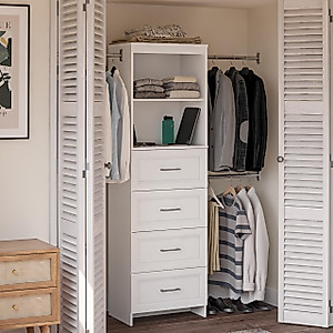 SystemBuild Evolution Nevaeh Ridge 4 Drawer Closet Storage in White