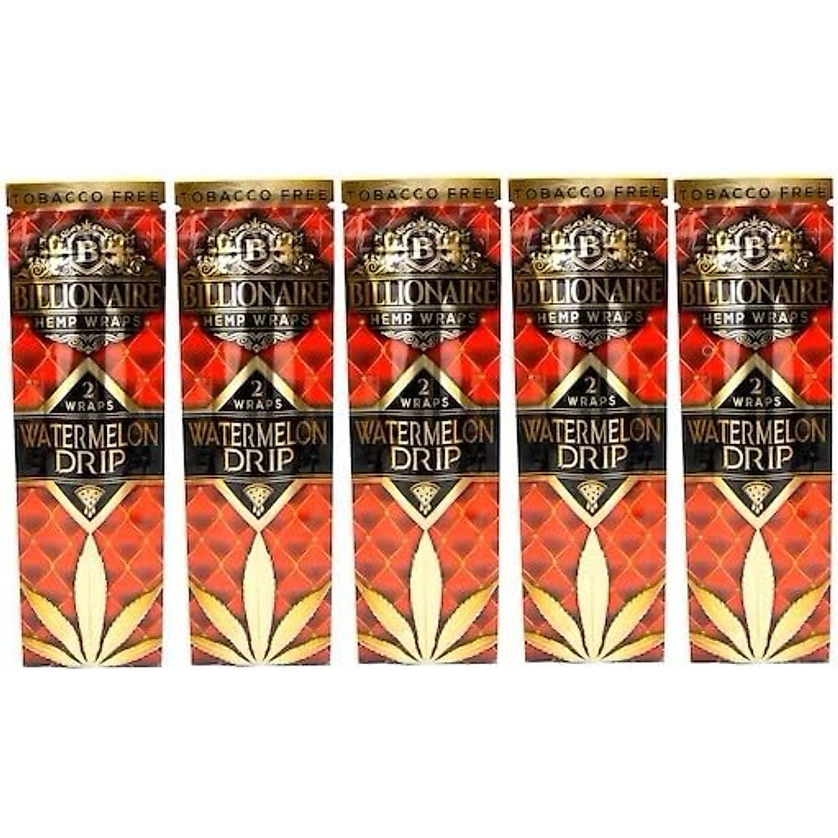 Billionaire Hemp Natural Hemp Wraps - Watermelon Drip - 2 Wraps per Pack - 25 Pack - 50 Wraps total incl. Frugal Smoker Sticker