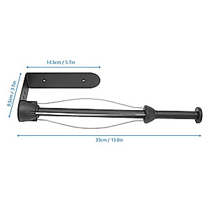 Kitchen Damper Paper Holder, Stainless Steel Damper Paper Holder Kitchen Punch Free Preservative Film Roll Hanger Anti Slip Rustproof Bathroom Tissue Holder Black