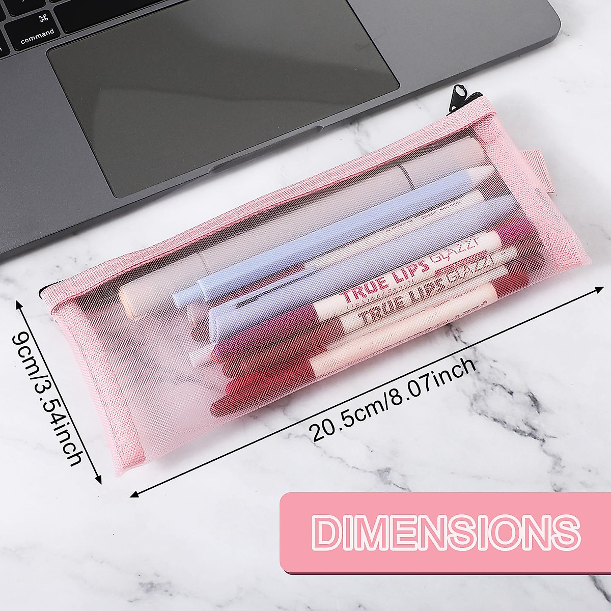 YUXIANLB 3 Pieces Clear Pencil Pouch, Nylon Mesh Pencil Case Makeup Bags Mesh Zipper Pouch Bags, Small Pencil Pouch for Girls, Boys and Adult, Mini Travel Makeup Bag Organizer Stationery Bag