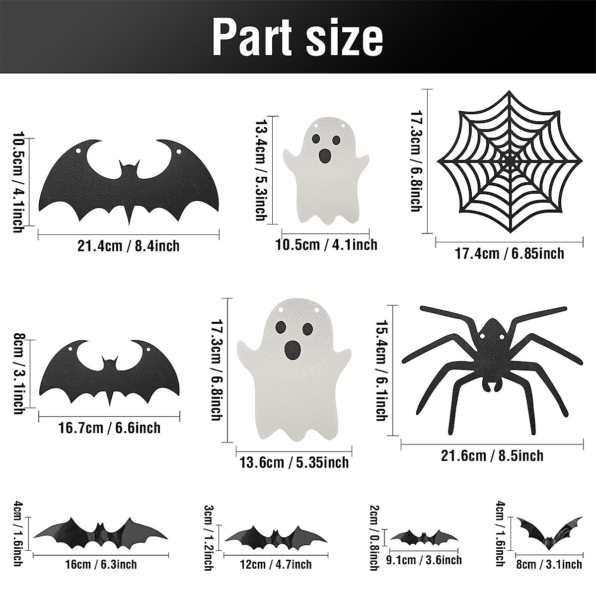 ZESION Bat Halloween Banner, Scary Party Decorations for Halloween, Thriller Party Banner, Role Playing Party Decorations