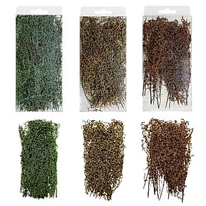 Woohome Miniature Colorful Flower Cluster, Static Grass Tuft Model Grass Tufts Flower Vegetation Groups Static Grass Tufts for DIY Model Train Landscape Railroad Scenery (Style 3-2)