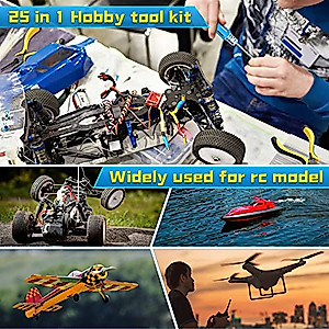 RC Car Tool Kit w/Hex Nut Screwdriver Set, Pliers,Wrench,Stand Full Set RC Repair Tools Compatible with Traxxas Slash Arrma RC Cars Models Drone Helicopter