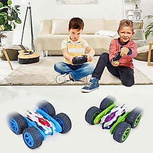 Acekid Remote Control Car for Kids, 2.4 GHz 4WD RC Stunt Car with LED Lights, Double Sided 360 Degree Flips RC Cars Toy for Boys Girls, Birthday Gift for Kids