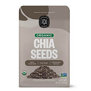 FGO Organic Chia Seeds, Sourced from Paraguay, 16oz, Packaging May Vary (Pack of 1)