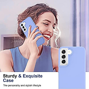 LeYi for Samsung Galaxy S22 Case, Galaxy S22 Case with [2 x Tempered Glass Screen Protector], Full-Body Shockproof Soft Silicone Protective Phone Cover Case for Samsung Galaxy S22 5G 6.1'', Violet