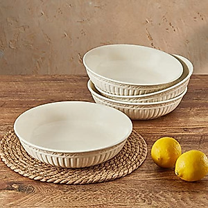 Mikasa Italian Countryside Set of 4 Pasta Bowls, 9.25 Inch, Cream