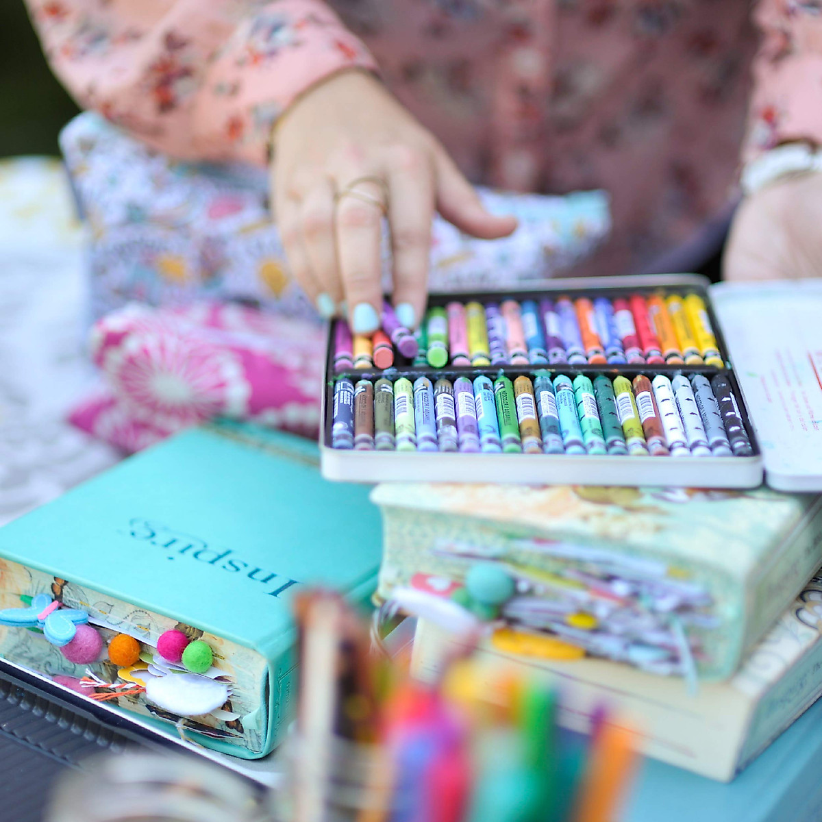 Tyndale NLT Inspire Bible (Hardcover, Aquamarine): Journaling Bible with Over 400 Illustrations to Color, Coloring Bible with Creative Journal Space - Religious Gift that Inspires Connection with God